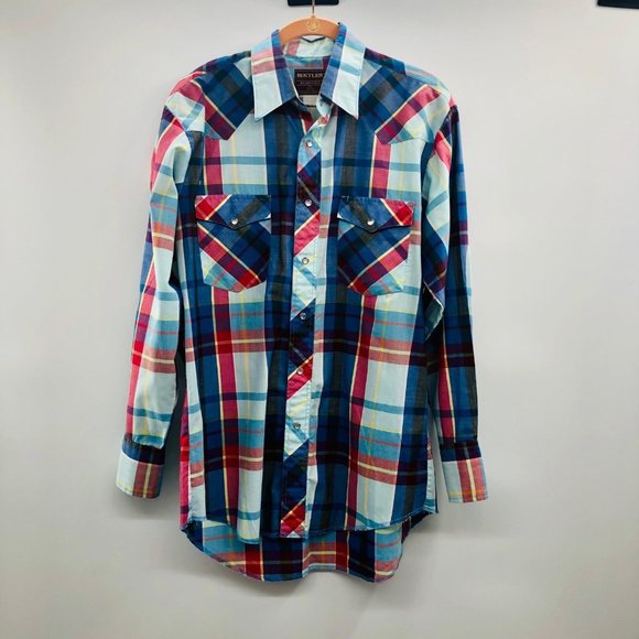 Rustler | Shirts | Vintage Rustler Plaid Shirt Mens 5 12 3233 Used ...